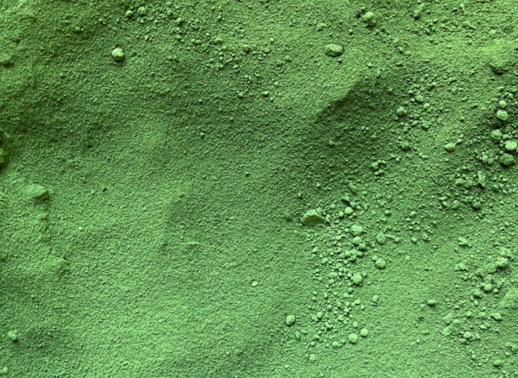 Pigment colorant vert pour béton. Oxyde de chrome